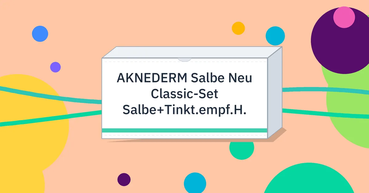 Symbolbild: Packung mit der Aufschrift AKNEDERM Salbe Neu Classic-Set Salbe+Tinkt.empf.H. (PZN 17899708) – Verfügbarkeit und Bezug in Apotheken in Frankfurt am Main