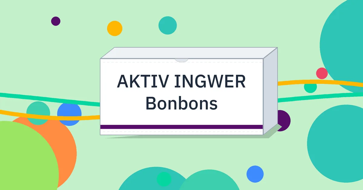 Symbolbild: Packung mit der Aufschrift AKTIV INGWER Bonbons (PZN 06934548) – Verfügbarkeit und Bezug in Apotheken in Frankfurt am Main