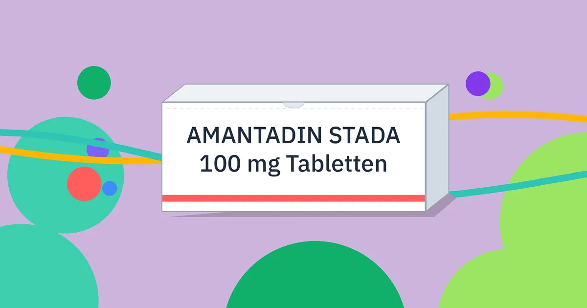 Symbolbild: Packung mit der Aufschrift AMANTADIN STADA 100 mg Tabletten (PZN 08818272) – Verfügbarkeit und Bezug in Apotheken in Frankfurt am Main