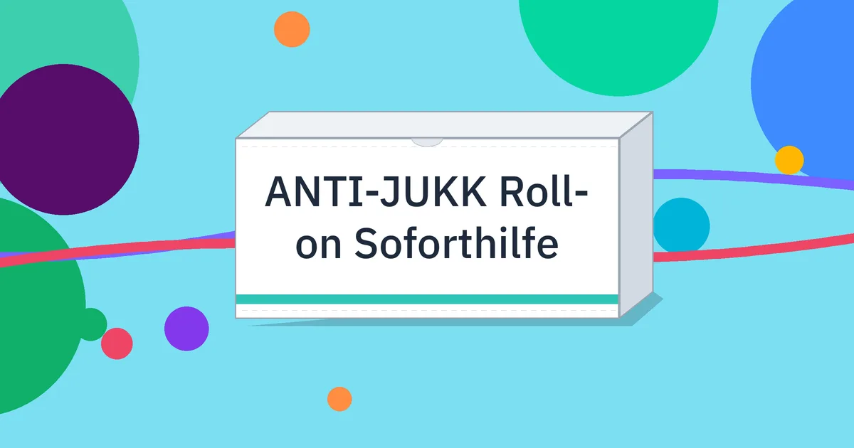 Symbolbild: Packung mit der Aufschrift ANTI-JUKK Roll-on Soforthilfe (PZN 20156371) – Verfügbarkeit und Bezug in Apotheken in Frankfurt am Main