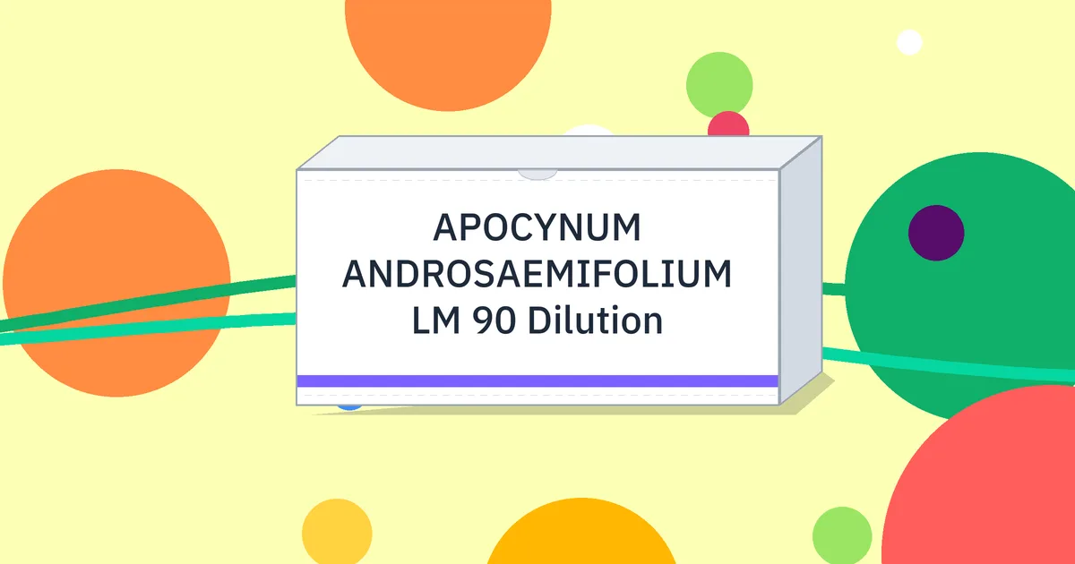 Symbolbild: Packung mit der Aufschrift APOCYNUM ANDROSAEMIFOLIUM LM 90 Dilution (PZN 13380783) – Verfügbarkeit und Bezug in Apotheken in Frankfurt am Main