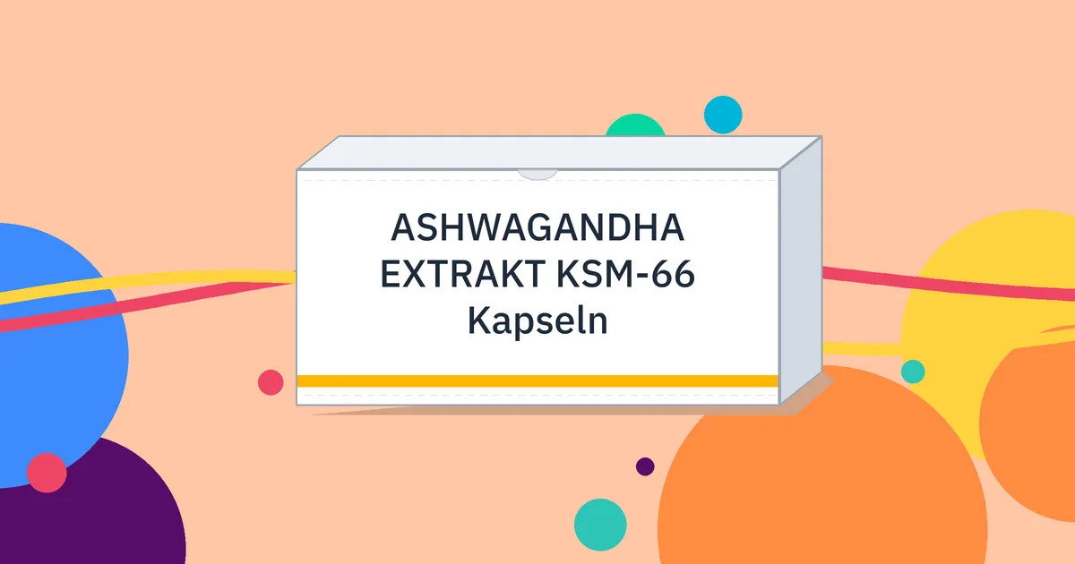 Symbolbild: Packung mit der Aufschrift ASHWAGANDHA EXTRAKT KSM-66 Kapseln (PZN 17179227) – Verfügbarkeit und Bezug in Apotheken in Frankfurt am Main