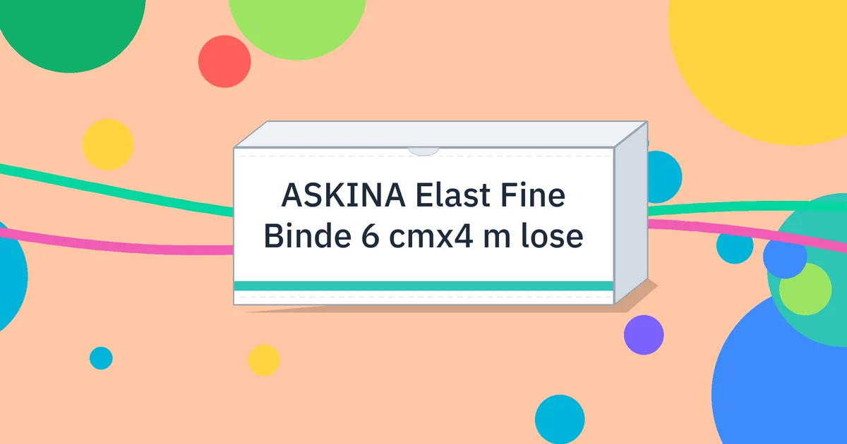 Symbolbild: Packung mit der Aufschrift ASKINA Elast Fine Binde 6 cmx4 m lose (PZN 06338680) – Verfügbarkeit und Bezug in Apotheken in Frankfurt am Main