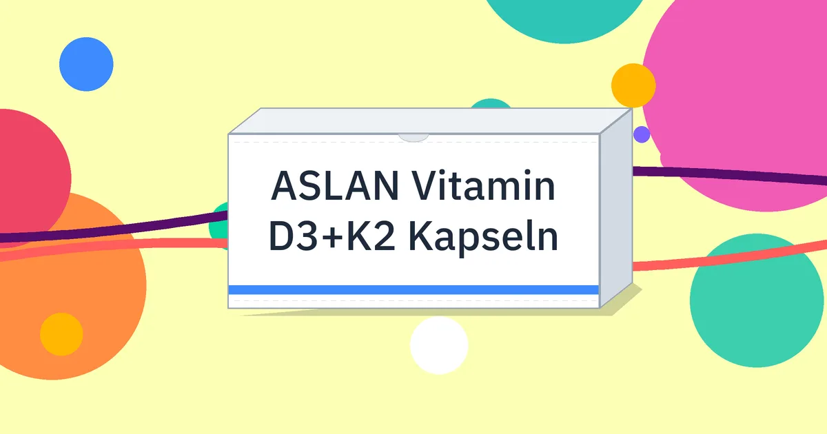 Symbolbild: Packung mit der Aufschrift ASLAN Vitamin D3+K2 Kapseln (PZN 20624872) – Verfügbarkeit und Bezug in Apotheken in Frankfurt am Main