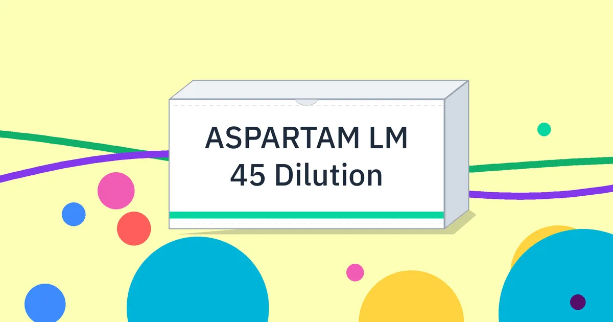 Symbolbild: Packung mit der Aufschrift ASPARTAM LM 45 Dilution (PZN 12782249) – Verfügbarkeit und Bezug in Apotheken in Frankfurt am Main
