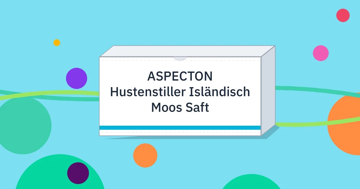 Symbolbild: Packung mit der Aufschrift ASPECTON Hustenstiller Isländisch Moos Saft (PZN 12354571) – Verfügbarkeit und Bezug in Apotheken in Frankfurt am Main