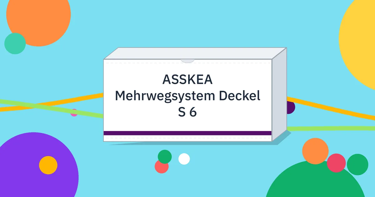 Symbolbild: Packung mit der Aufschrift ASSKEA Mehrwegsystem Deckel S 6 (PZN 05354990) – Verfügbarkeit und Bezug in Apotheken in Frankfurt am Main