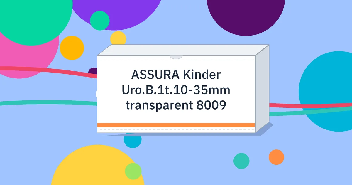 Symbolbild: Packung mit der Aufschrift ASSURA Kinder Uro.B.1t.10-35mm transparent 8009 (PZN 03982535) – Verfügbarkeit und Bezug in Apotheken in Frankfurt am Main