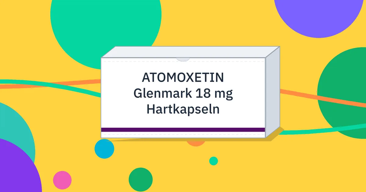 Symbolbild: Packung mit der Aufschrift ATOMOXETIN Glenmark 18 mg Hartkapseln (PZN 15211487) – Verfügbarkeit und Bezug in Apotheken in Frankfurt am Main