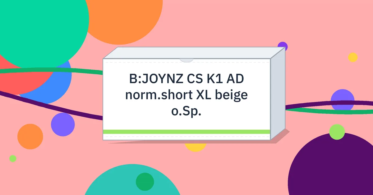 Symbolbild: Packung mit der Aufschrift B:JOYNZ CS K1 AD norm.short XL beige o.Sp. (PZN 20525130) – Verfügbarkeit und Bezug in Apotheken in Frankfurt am Main