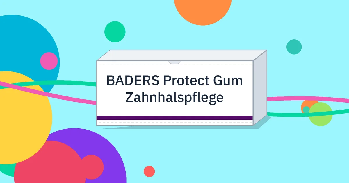 Symbolbild: Packung mit der Aufschrift BADERS Protect Gum Zahnhalspflege (PZN 02647740) – Verfügbarkeit und Bezug in Apotheken in Frankfurt am Main