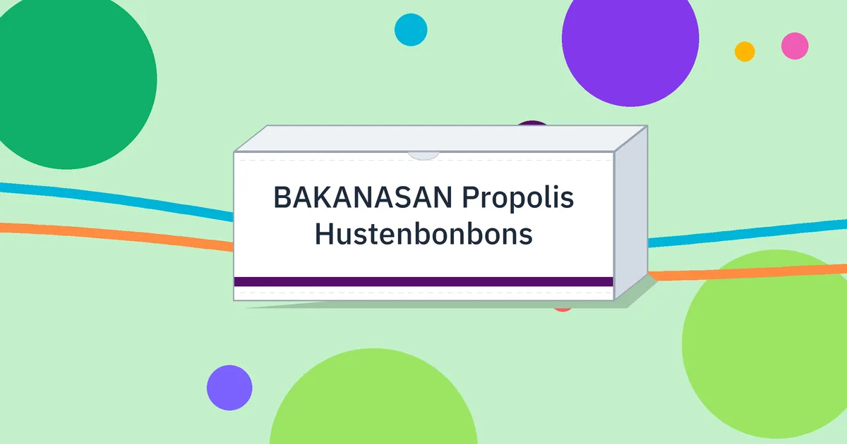 Symbolbild: Packung mit der Aufschrift BAKANASAN Propolis Hustenbonbons (PZN 18152868) – Verfügbarkeit und Bezug in Apotheken in Frankfurt am Main