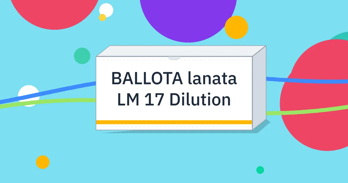 Symbolbild: Packung mit der Aufschrift BALLOTA lanata LM 17 Dilution (PZN 13374096) – Verfügbarkeit und Bezug in Apotheken in Frankfurt am Main