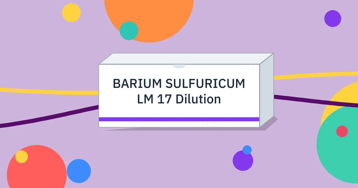 Symbolbild: Packung mit der Aufschrift BARIUM SULFURICUM LM 17 Dilution (PZN 13380323) – Verfügbarkeit und Bezug in Apotheken in Frankfurt am Main