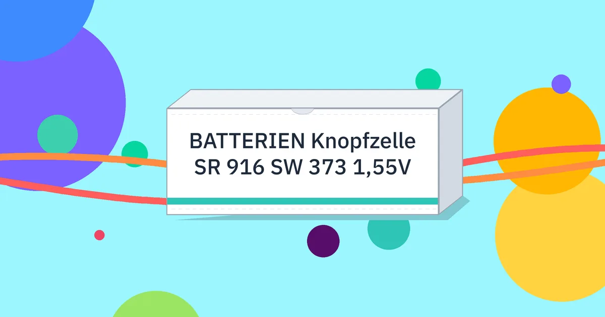 Symbolbild: Packung mit der Aufschrift BATTERIEN Knopfzelle SR 916 SW 373 1,55V (PZN 01380447) – Verfügbarkeit und Bezug in Apotheken in Frankfurt am Main