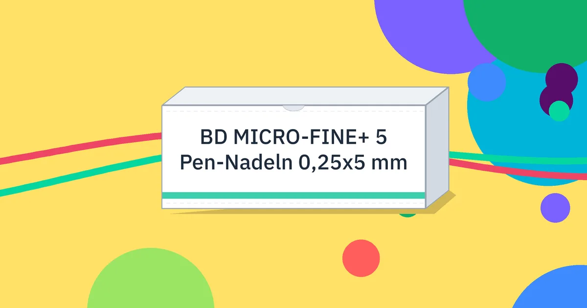 Symbolbild: Packung mit der Aufschrift BD MICRO-FINE+ 5 Pen-Nadeln 0,25x5 mm (PZN 12339206) – Verfügbarkeit und Bezug in Apotheken in Frankfurt am Main