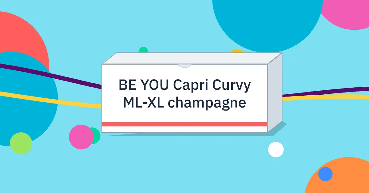 Symbolbild: Packung mit der Aufschrift BE YOU Capri Curvy ML-XL champagne (PZN 20720357) – Verfügbarkeit und Bezug in Apotheken in Frankfurt am Main
