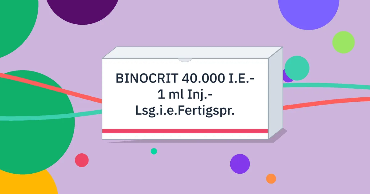 Symbolbild: Packung mit der Aufschrift BINOCRIT 40.000 I.E.-1 ml Inj.-Lsg.i.e.Fertigspr. (PZN 18884057) – Verfügbarkeit und Bezug in Apotheken in Frankfurt am Main