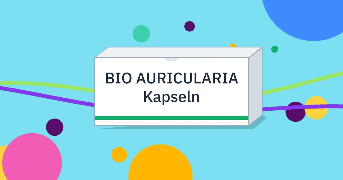 Symbolbild: Packung mit der Aufschrift BIO AURICULARIA Kapseln (PZN 10790109) – Verfügbarkeit und Bezug in Apotheken in Frankfurt am Main