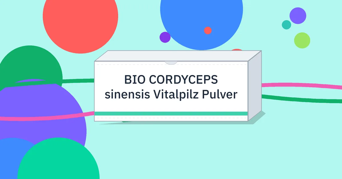 Symbolbild: Packung mit der Aufschrift BIO CORDYCEPS sinensis Vitalpilz Pulver (PZN 19541951) – Verfügbarkeit und Bezug in Apotheken in Frankfurt am Main