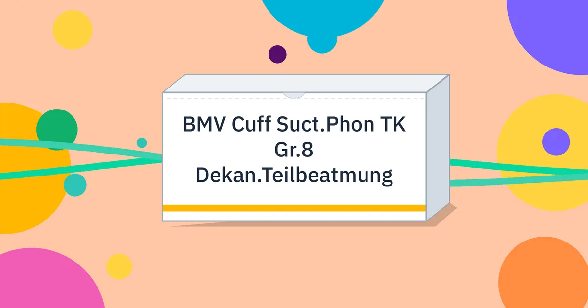 Symbolbild: Packung mit der Aufschrift BMV Cuff Suct.Phon TK Gr.8 Dekan.Teilbeatmung (PZN 18383740) – Verfügbarkeit und Bezug in Apotheken in Frankfurt am Main