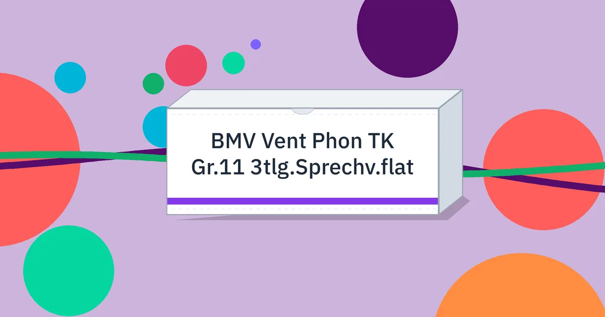 Symbolbild: Packung mit der Aufschrift BMV Vent Phon TK Gr.11 3tlg.Sprechv.flat (PZN 18385609) – Verfügbarkeit und Bezug in Apotheken in Frankfurt am Main