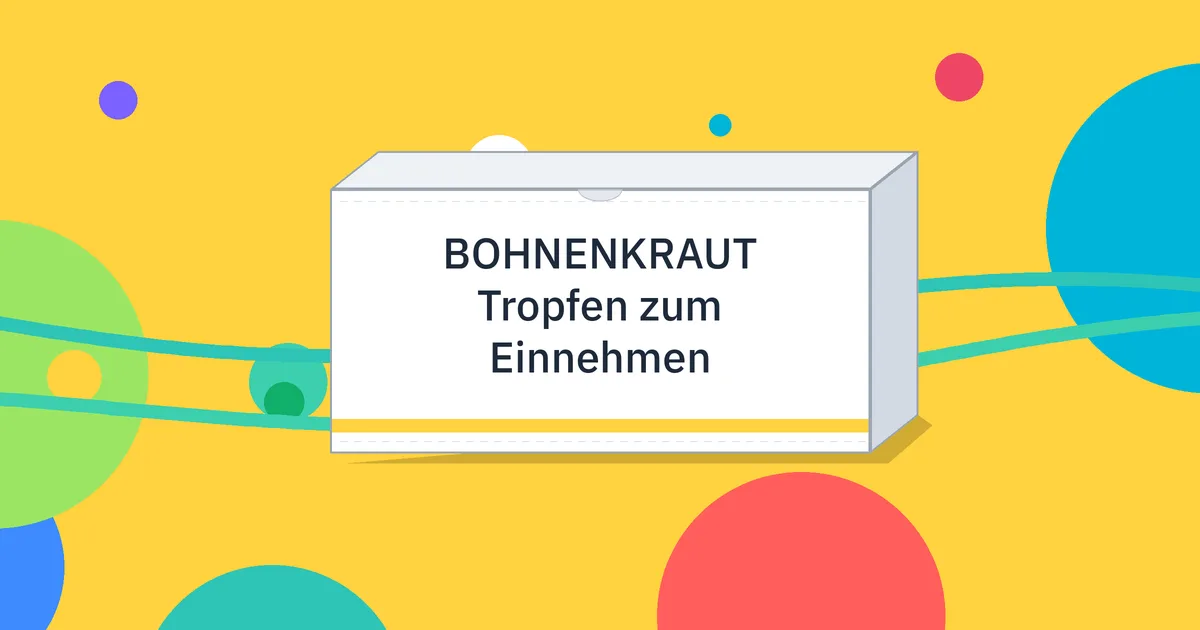 Symbolbild: Packung mit der Aufschrift BOHNENKRAUT Tropfen zum Einnehmen (PZN 11602759) – Verfügbarkeit und Bezug in Apotheken in Frankfurt am Main