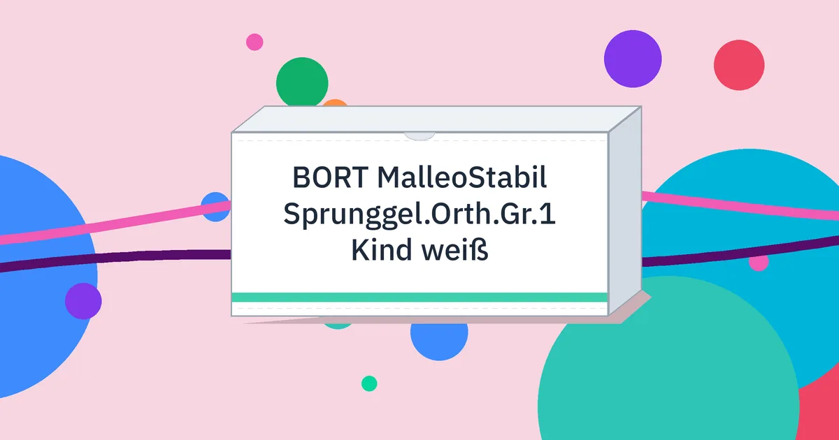 Symbolbild: Packung mit der Aufschrift BORT MalleoStabil Sprunggel.Orth.Gr.1 Kind weiß (PZN 09444046) – Verfügbarkeit und Bezug in Apotheken in Frankfurt am Main