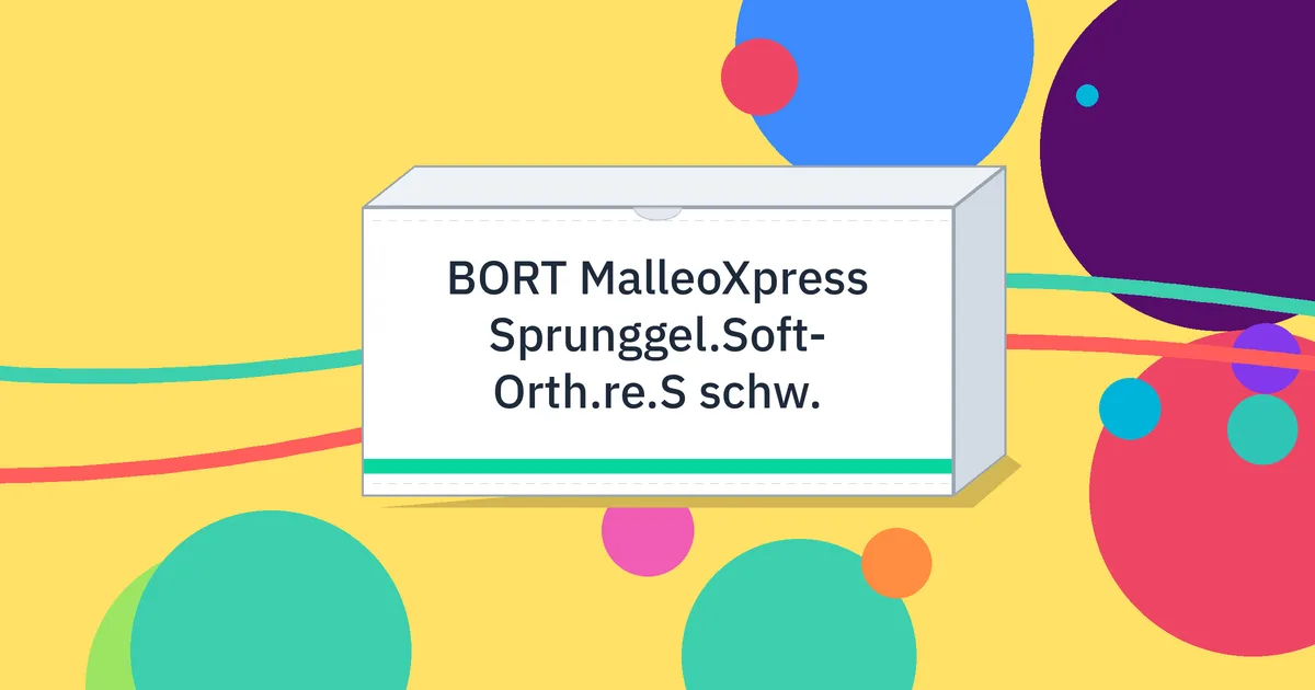 Symbolbild: Packung mit der Aufschrift BORT MalleoXpress Sprunggel.Soft-Orth.re.S schw. (PZN 11581112) – Verfügbarkeit und Bezug in Apotheken in Frankfurt am Main