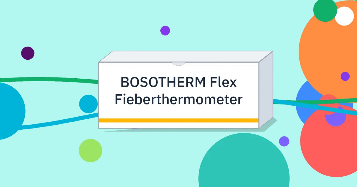 Symbolbild: Packung mit der Aufschrift BOSOTHERM Flex Fieberthermometer (PZN 04315479) – Verfügbarkeit und Bezug in Apotheken in Frankfurt am Main