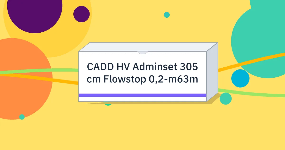 Symbolbild: Packung mit der Aufschrift CADD HV Adminset 305 cm Flowstop 0,2-m63m (PZN 11242203) – Verfügbarkeit und Bezug in Apotheken in Frankfurt am Main