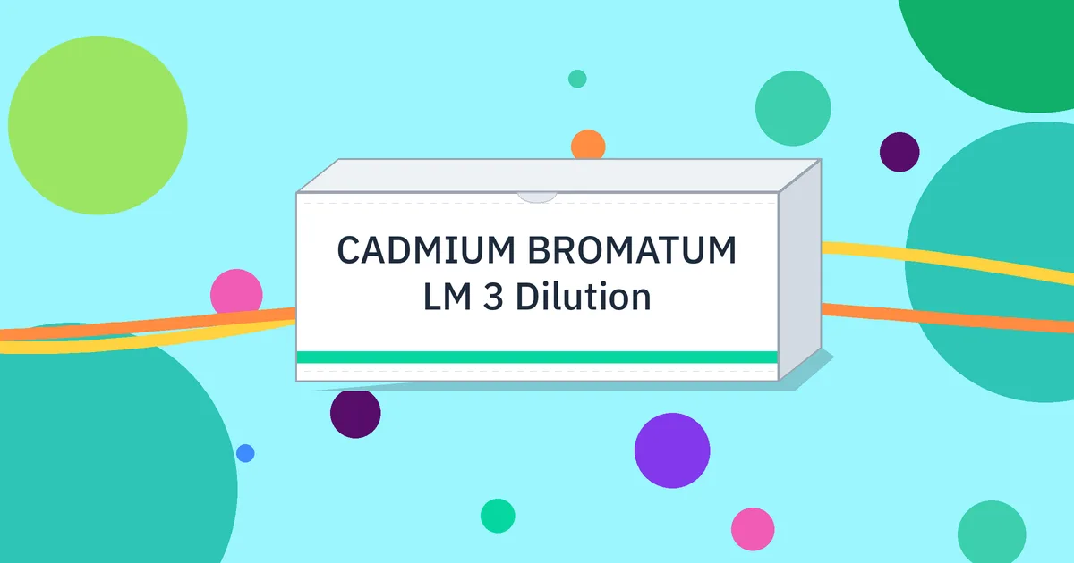 Symbolbild: Packung mit der Aufschrift CADMIUM BROMATUM LM 3 Dilution (PZN 12797742) – Verfügbarkeit und Bezug in Apotheken in Frankfurt am Main