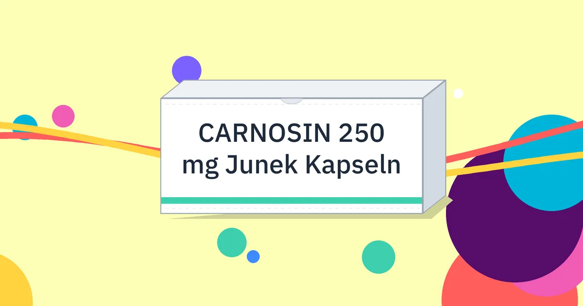 Symbolbild: Packung mit der Aufschrift CARNOSIN 250 mg Junek Kapseln (PZN 00985504) – Verfügbarkeit und Bezug in Apotheken in Frankfurt am Main