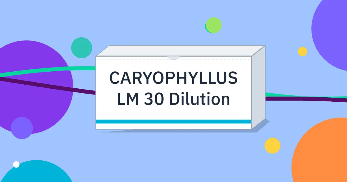 Symbolbild: Packung mit der Aufschrift CARYOPHYLLUS LM 30 Dilution (PZN 13432184) – Verfügbarkeit und Bezug in Apotheken in Frankfurt am Main