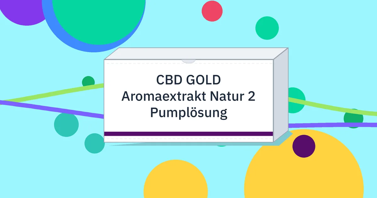 Symbolbild: Packung mit der Aufschrift CBD GOLD Aromaextrakt Natur 2 Pumplösung (PZN 17448621) – Verfügbarkeit und Bezug in Apotheken in Frankfurt am Main