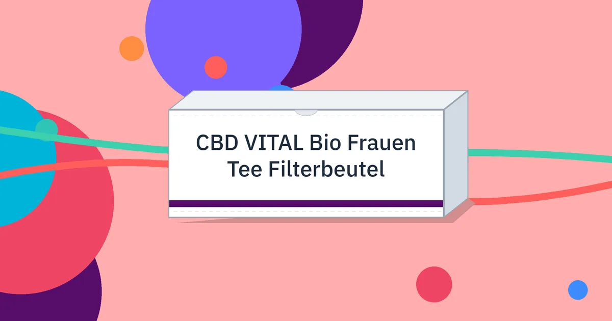 Symbolbild: Packung mit der Aufschrift CBD VITAL Bio Frauen Tee Filterbeutel (PZN 19640498) – Verfügbarkeit und Bezug in Apotheken in Frankfurt am Main