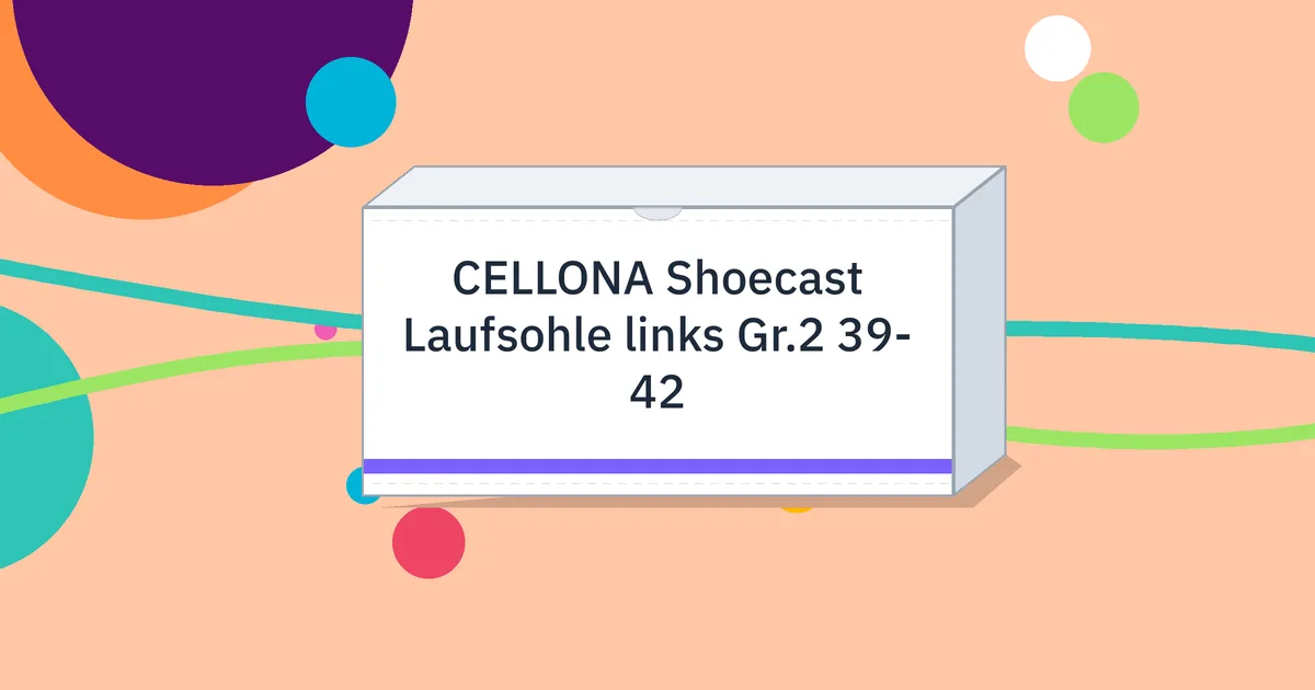 Symbolbild: Packung mit der Aufschrift CELLONA Shoecast Laufsohle links Gr.2 39-42 (PZN 03630339) – Verfügbarkeit und Bezug in Apotheken in Frankfurt am Main