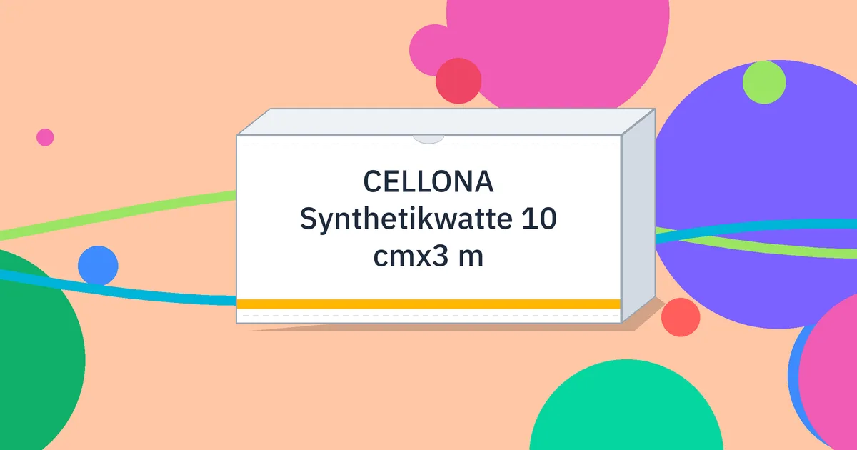 Symbolbild: Packung mit der Aufschrift CELLONA Synthetikwatte 10 cmx3 m (PZN 19503749) – Verfügbarkeit und Bezug in Apotheken in Frankfurt am Main