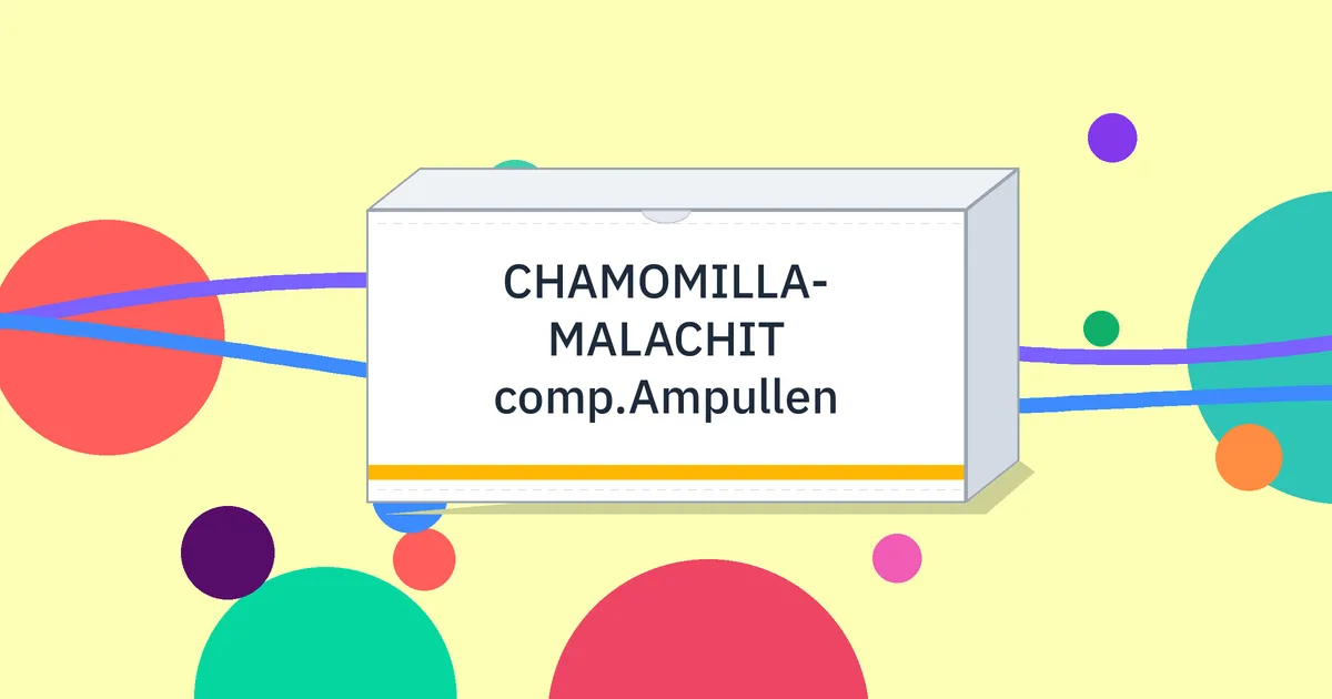 Symbolbild: Packung mit der Aufschrift CHAMOMILLA-MALACHIT comp.Ampullen (PZN 01620650) – Verfügbarkeit und Bezug in Apotheken in Frankfurt am Main