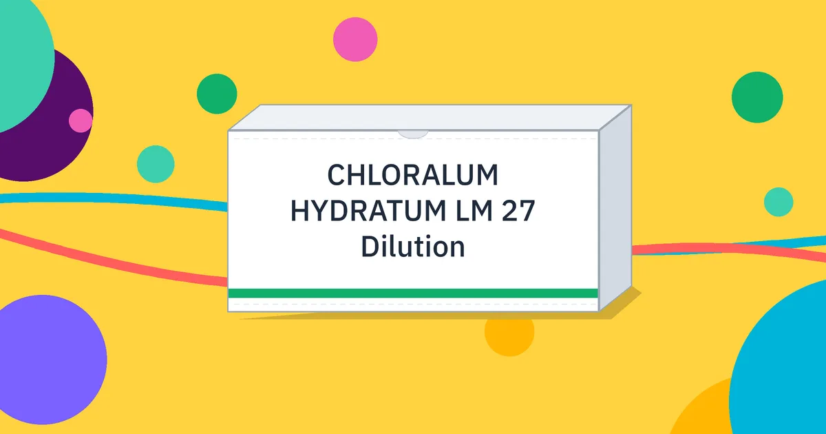 Symbolbild: Packung mit der Aufschrift CHLORALUM HYDRATUM LM 27 Dilution (PZN 13444253) – Verfügbarkeit und Bezug in Apotheken in Frankfurt am Main