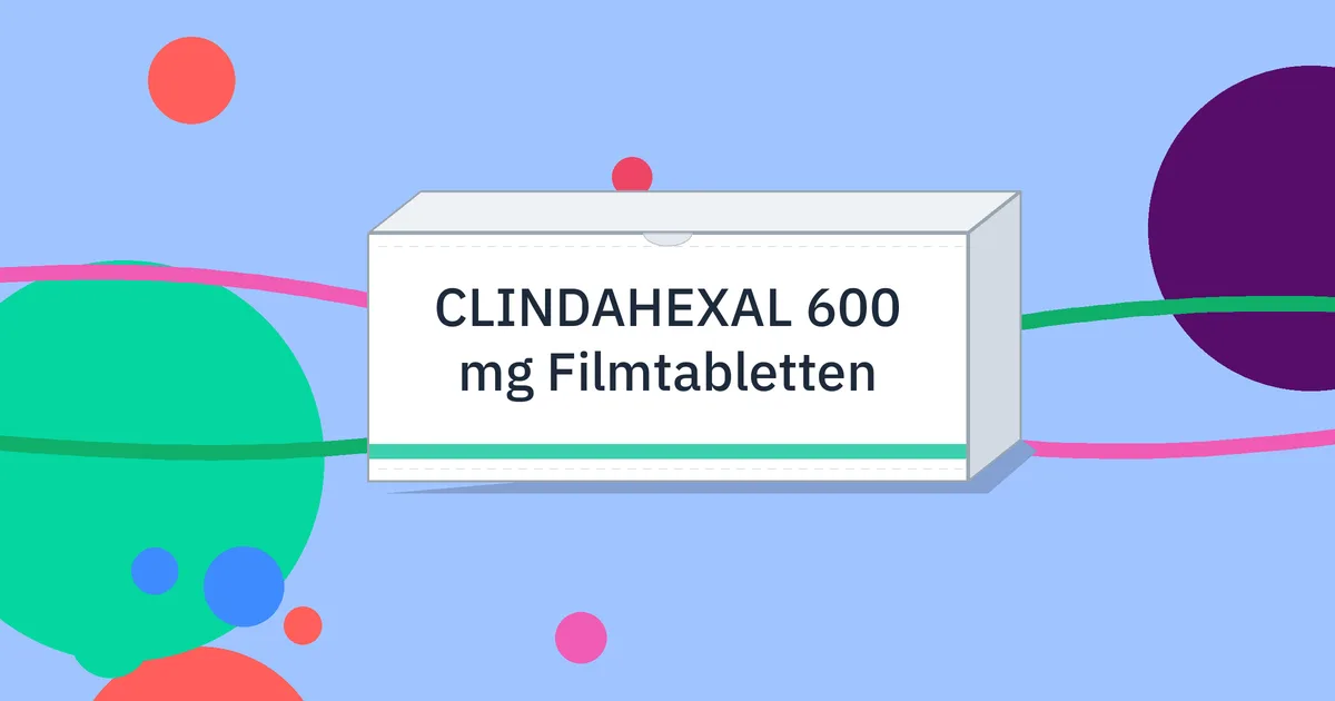 Symbolbild: Packung mit der Aufschrift CLINDAHEXAL 600 mg Filmtabletten (PZN 16851875) – Verfügbarkeit und Bezug in Apotheken in Frankfurt am Main