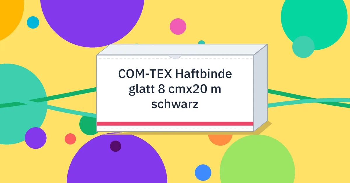 Symbolbild: Packung mit der Aufschrift COM-TEX Haftbinde glatt 8 cmx20 m schwarz (PZN 04722776) – Verfügbarkeit und Bezug in Apotheken in Frankfurt am Main