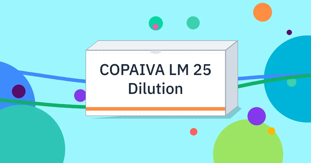 Symbolbild: Packung mit der Aufschrift COPAIVA LM 25 Dilution (PZN 13451230) – Verfügbarkeit und Bezug in Apotheken in Frankfurt am Main