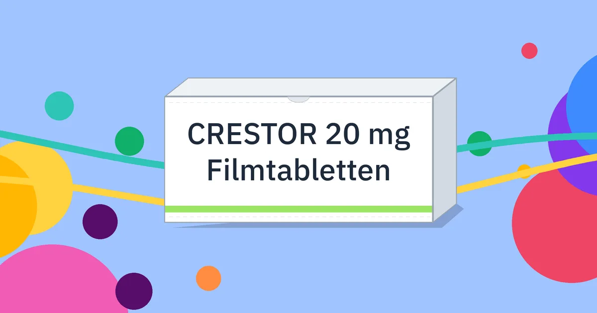 Symbolbild: Packung mit der Aufschrift CRESTOR 20 mg Filmtabletten (PZN 05907609) – Verfügbarkeit und Bezug in Apotheken in Frankfurt am Main