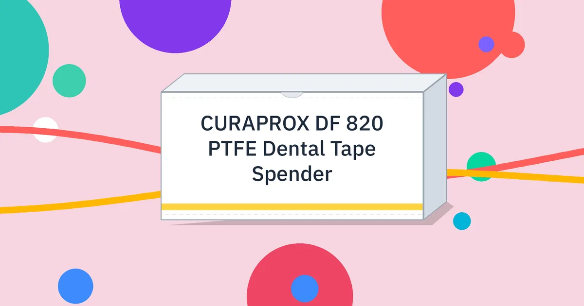 Symbolbild: Packung mit der Aufschrift CURAPROX DF 820 PTFE Dental Tape Spender (PZN 17565060) – Verfügbarkeit und Bezug in Apotheken in Frankfurt am Main