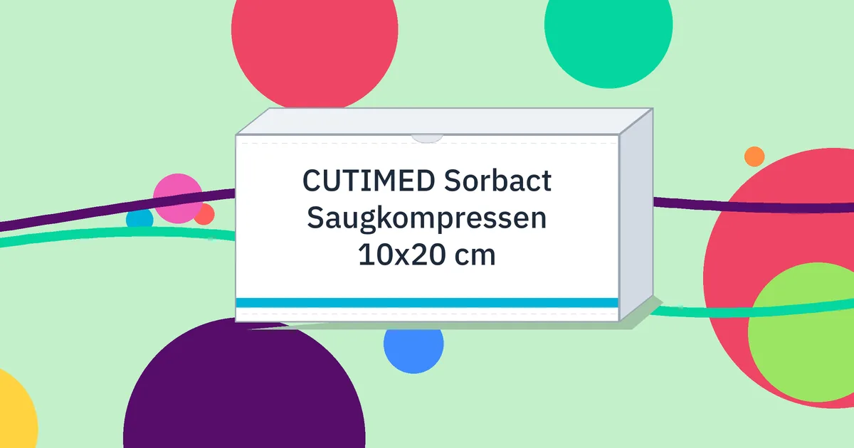 Symbolbild: Packung mit der Aufschrift CUTIMED Sorbact Saugkompressen 10x20 cm (PZN 19347255) – Verfügbarkeit und Bezug in Apotheken in Frankfurt am Main