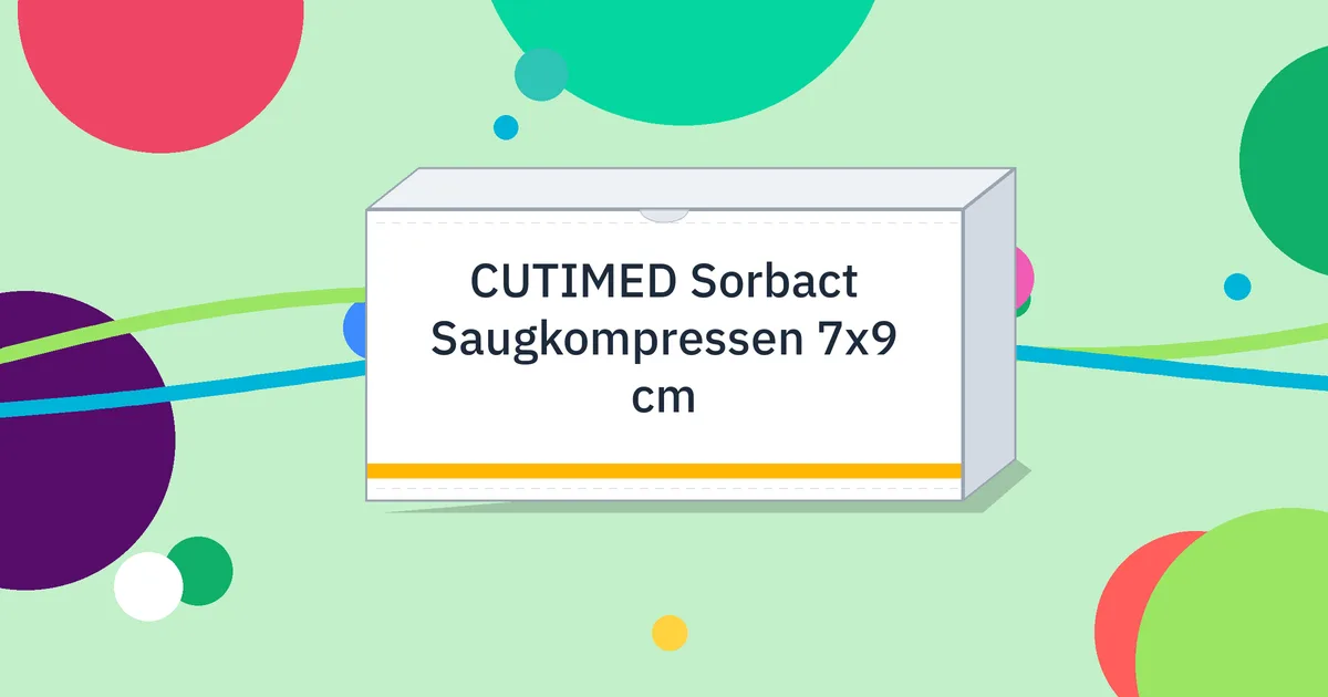 Symbolbild: Packung mit der Aufschrift CUTIMED Sorbact Saugkompressen 7x9 cm (PZN 17433973) – Verfügbarkeit und Bezug in Apotheken in Frankfurt am Main