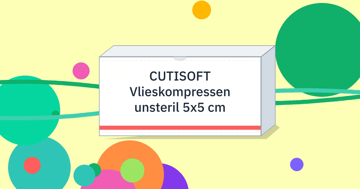 Symbolbild: Packung mit der Aufschrift CUTISOFT Vlieskompressen unsteril 5x5 cm (PZN 12656390) – Verfügbarkeit und Bezug in Apotheken in Frankfurt am Main