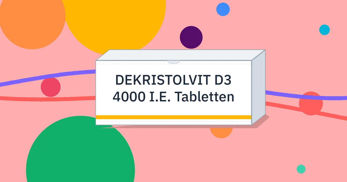 Symbolbild: Packung mit der Aufschrift DEKRISTOLVIT D3 4000 I.E. Tabletten (PZN 10818598) – Verfügbarkeit und Bezug in Apotheken in Frankfurt am Main