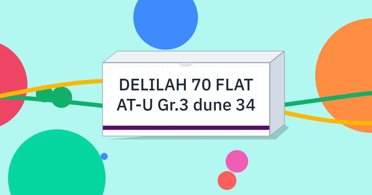 Symbolbild: Packung mit der Aufschrift DELILAH 70 FLAT AT-U Gr.3 dune 34 (PZN 13848944) – Verfügbarkeit und Bezug in Apotheken in Frankfurt am Main